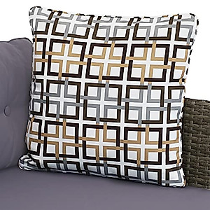 Sunnydaze Longford Outdoor Patio Sectional Sofa Set - Backyard Resin Rattan Chaise Lounge Furniture with Coffee Table and Thick Cushions - Conversation Set - Charcoal Cushions