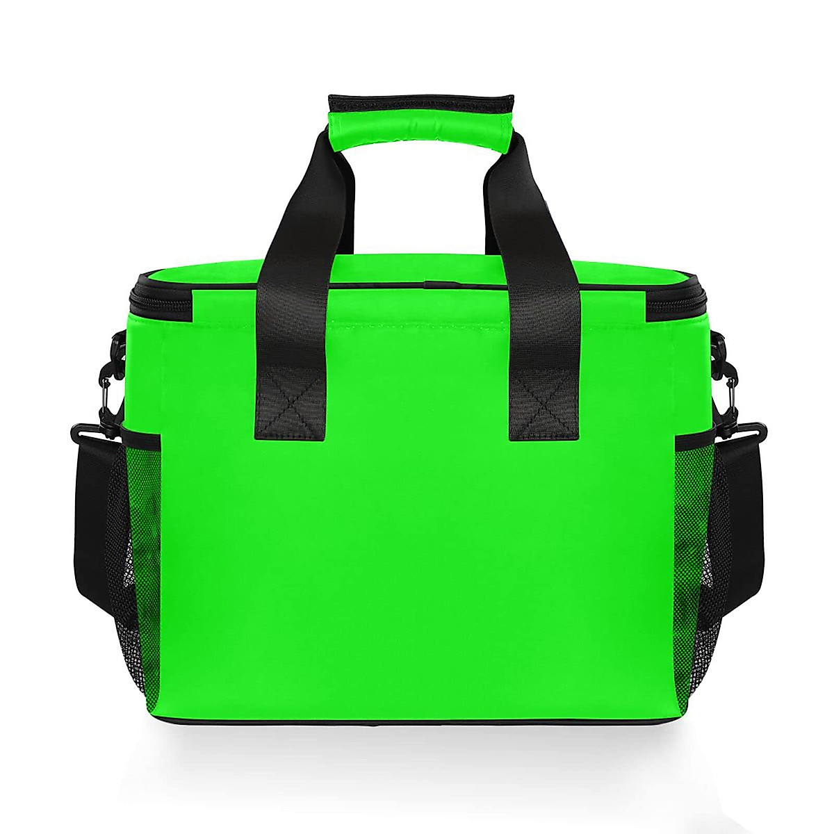 Kigai Insulated Cooler Lunch Bag,Plain Neon Green Solid Color Reusable Leakproof Lunch Box Cooler Bag for Women and Men Work Picnic Beach,with Detachable Shoulder Strap…