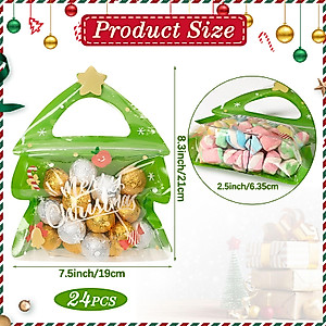 SEPGLITTER Resealable Christmas Gift Bags,24Pcs Special Shaped Christmas Gift Bags with Handles for Christmas Holiday Party Candy Small Gift Wrapping Supplies Decor