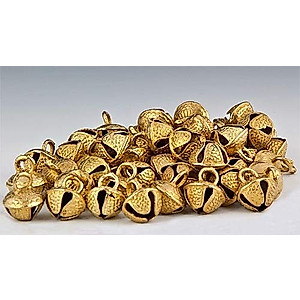 eSplanade 100 Pcs Indian Brass Anklets/Ghungroo Bells Loose Beads Bellydance Music Classes Craft gold