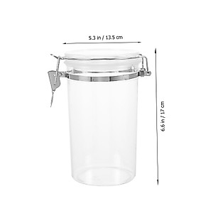 PRETYZOOM Clear Plastic Containers Jar with Lid Snack Container Food Container Clear Jar Clear Container Food Storage Jars Container with Lid Container for Food Plastic Jar Nut