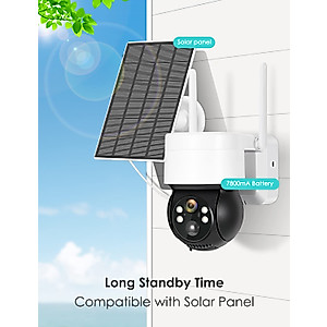 ANBERX Outdoor Security Camera, 2K/3MP Night Vision Security Cameras Wireless Outdoor with PIR Motion Sensor IP66 Waterproof Solar Camera Security Outdoor(Black)