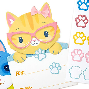 Hallmark Kids Fill in the Blank Thank You Cards Assortment, Dogs and Cats (24 Thank You Notes and 40 Stickers)