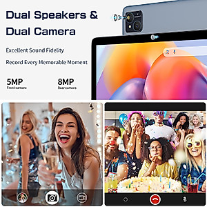 VOLENTEX Tablet,10.1 inch Android 13 Tablet, 12GB+128GB 1TB Expand, Octa-core with sim Card Slot, Wi-Fi+4G LTE Cellular, 1280 * 800 IPS Screen, 5+8MP Daul Camera, 8000mAh Battery (Gray)