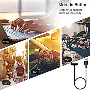 Mixblu Charger Replacement for Fitbit-Charge-5-Luxe Cable:Fast Charging 3.3Ft Long USB Cord Accessories for Luxe/Charge 5 Smartwatch, 2 Pack