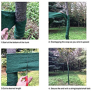 Feitore 2 Pack Tree Wrap, Breathable Fabric Tree Protector Wrap Thick Winter-Proof Tree Guards for Warm Keeping and Moisturizing