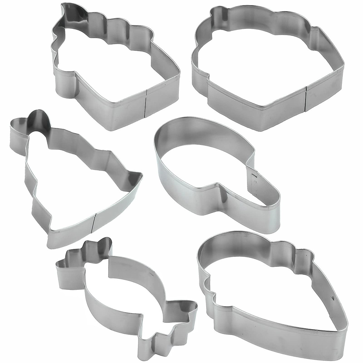 Summer Ice Cream Series Cookie Cutters Set of 6 pcs, Stainless Steel Fondant Cutter Molds Baking DIY