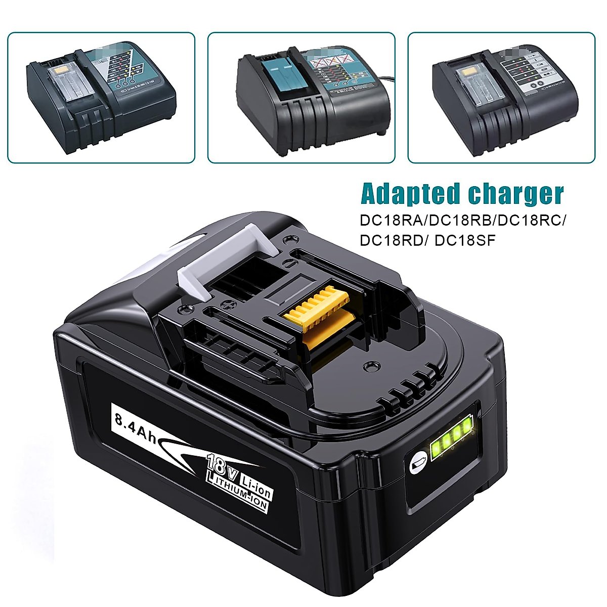 Simple Plus+ Replace for Makita 18V 8.4Ah LXT Lithium-ion Battery Real Capaticy MOLICELL INR-P42A Cell, Extra Long Runtime Compatible with Makita 18V LXT Power Tools and Chargers