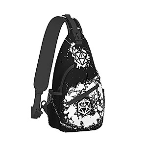 Men & Women Gym Crossbody Sack Satchel Outdoor Hiking Bag, Yin Yang Dice D20 Sling Bag Backpack Backpacking for Travel Hiking School - Small Tool Backpak