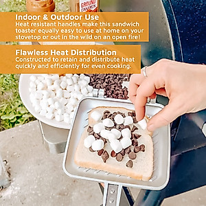 Breakfast Sandwich Maker Grill Press, Grilled Cheese Maker Panini Press Sandwich Toaster Presser - Stove Top Nonstick by Jean Patrique (Silver)