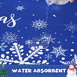 ASPMIZ Christmas Hallway Runner Rug, Winter Snowflake Laundry Room Rug Runner Non Skid Rubber Xmas Snow Entrance Mat Blue, Christmas Decorations Floor Comfort Mat for Hallway Entryway, 20 x 60 Inches