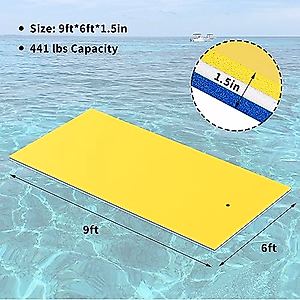 Oversized Floating Water Mat, 3 Layer 9'/12'/18' Lily Pad for Lake, Ocean, Beach, River, Pool, Lily Mat Floating Matt for Water Recreation and Relaxing