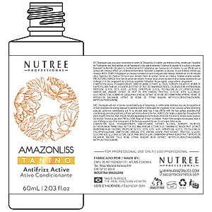 Amazonliss Hair Straightening Brazilian Treatment Tanino - Taninoplastia Hair Treatment - Smoothing, Hydrating, Repairing, Extreme Shine Effect - Formaldehyde Free - 2.03 Fl.oz (Tanino)