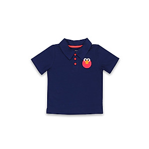 Isaac Mizrahi Loves Sesame Street Gang Elmo Baby Toddler Polo Collared Shirt (2T, Navy)