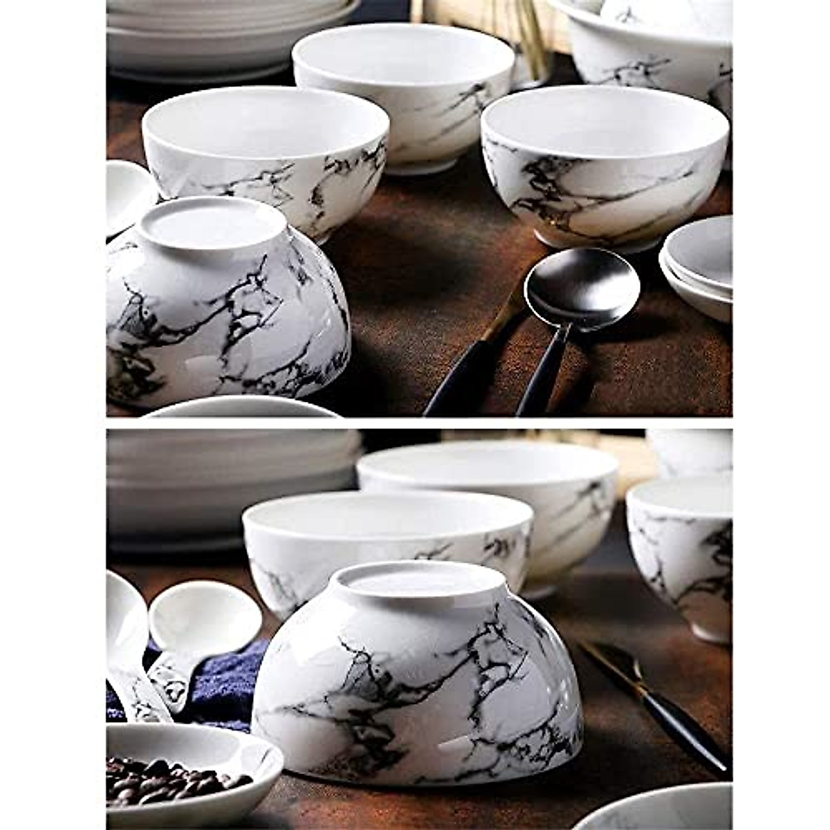 GagalU Dinner SetsDinnerware Set for Home or Special Restaurant, 55PCS Chinese Style Bone China Dinnerware Set Household Phnom Penh Ceramic Bowl Dishes Plate Service for 10