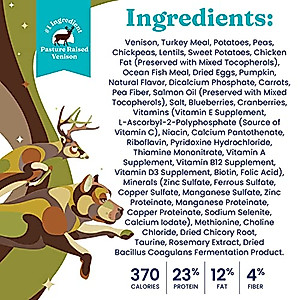 Solid Gold Grain Free Dry Dog Food for Adult & Senior Dogs - Made with Real Venison, Potato, and Pumpkin - Buck Wild Sensitive Stomach Dog Food for Protein Sensitivities and Gut Health