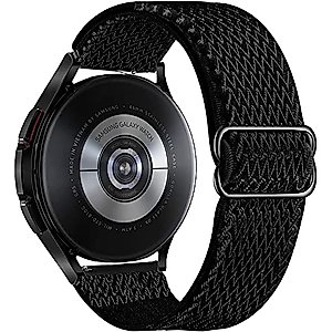 Olytop Elastic Bands for Galaxy Watch 4/5 Band 44mm 40mm/Galaxy Watch 4 Classic Bands 46mm 42mm Women Men, 20mm Stretch Wristband Strap for Samsung Galaxy Active 2 40mm 44mm/Watch3 41mm (Wave Black)