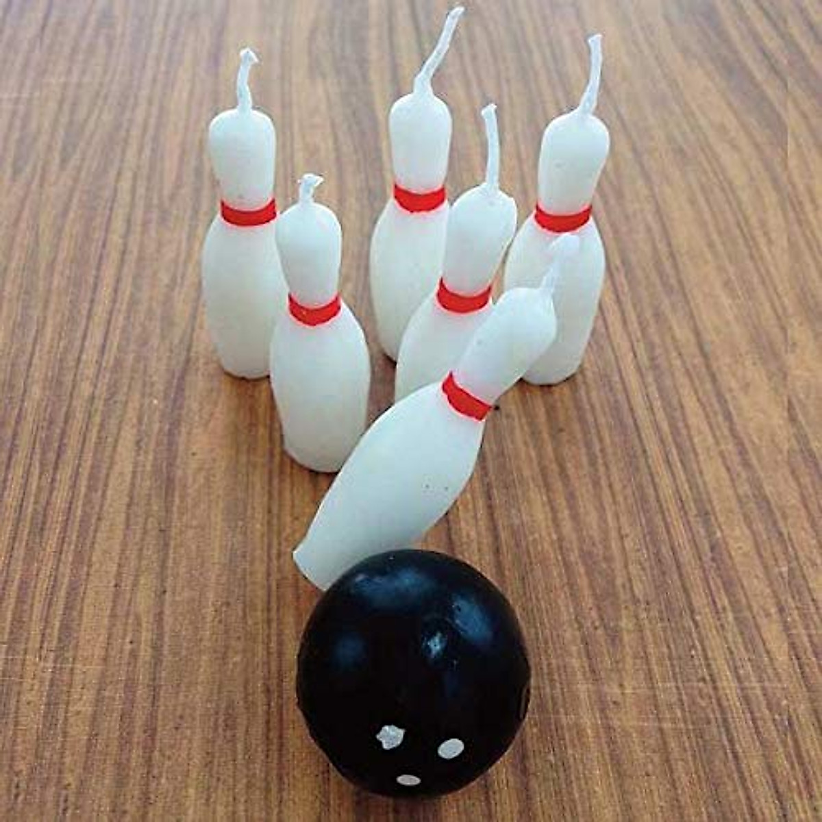 7pc Bowling Pins and Ball Candle Set