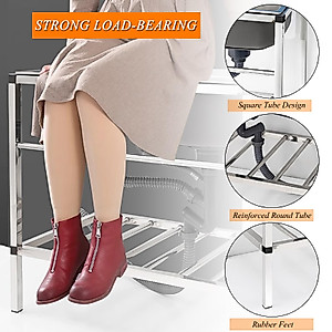 ADASTE Camping Sink Commercial Kitchen Sink Double Basins Stainless Steel Utility Sink Outdoor Catesink Wash Basin Sink with Cold and Hot Tap for Garage Garden Bar Restaurant