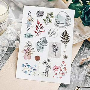KSCRAFT Leaf Rub On Transfer Sticker Scrapbook Sticker Journal Sticker for Adult Sticker of Sewing Handicraft Decor Sticker for Card Making Diary Album DIY Art and Craft
