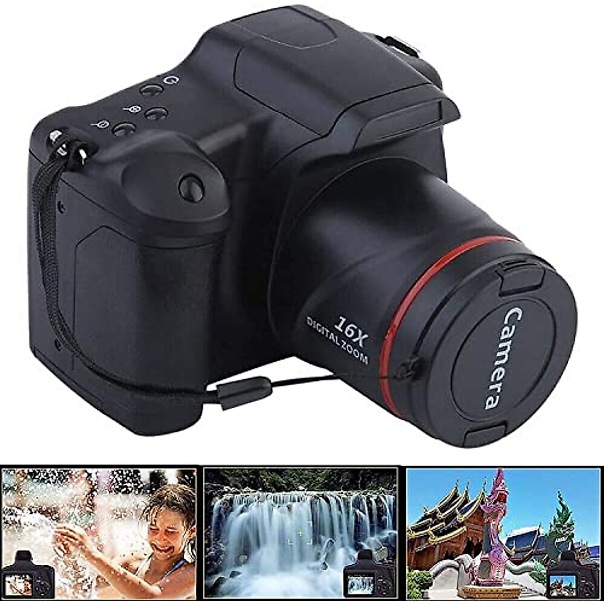 Digital Cameras for Photography Digital Camera Vlogging Camera Video Camera, 1080P LCD Screen 2.4 Inches 16X Digital Zoom Anti-Shake Cameras for Beginners Learners Kids Camera