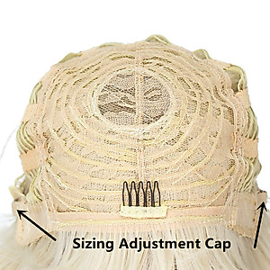 SWACC 10 Inch Short Straight Bob Wig with Bangs Synthetic Colorful Cosplay Daily Party Flapper Wig for Women with Wig Cap (Platinum Blonde)