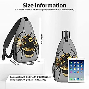FeHuew Women Cute Fluffy Bee Crossbody Sling Backpack for Men Chest Bag Shoulder Bag Lightweight One Strap Backpack Travel Outdoor Daypack