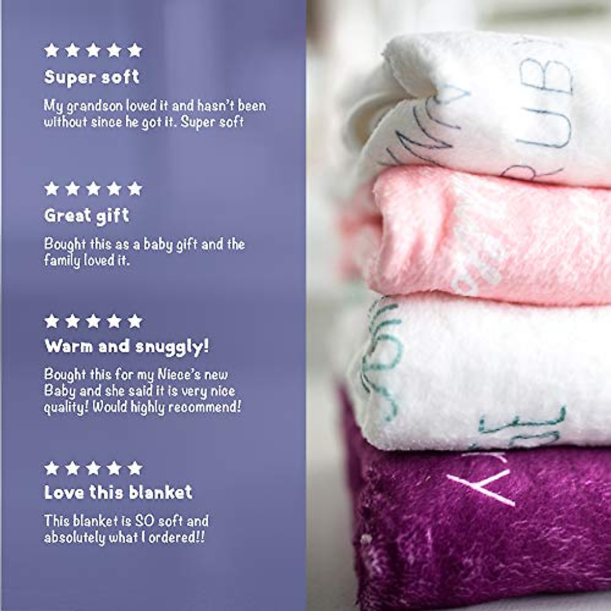 Personalized Baby Blanket with Name –Extra Soft, Premium Quality Baby Blanket for Girls & Boys with Customized Full Name Dyed Into Fabric–Fade Proof, Machine-Washable (Bubblegum Bubble)