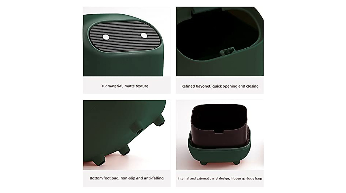 Cute Mini Ninja Desktop Trash Can - Space-Saving Office & Bedroom Bin
