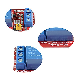 OCTSEPCY 5pcs 5V Relay Module 1 Channel with Optocoupler Isolation High/Low Level Trigger for ESP32, ESP8266, Raspberry Pi