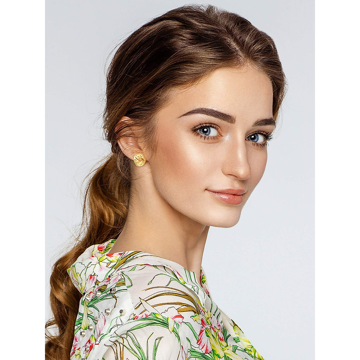 BBTO 24 Pairs Stud Earrings Crystal Pearl Earring Set Ear Stud Jewelry for Women Men(Gold)