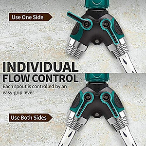 Garnen 2 Way Garden Y Hose Splitter, Heavy Duty Brass Splitter, 3/4" Spigot Adapter Connector, Comfortable Rubberized Grip with 3 Rubber Washers for Drip Irrigation, Lawns