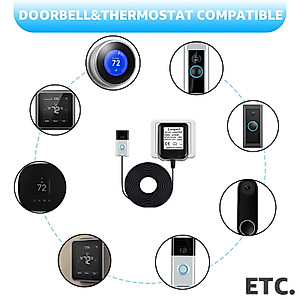 Doorbell Transformer, 24V 500MA Doorbell Power Adapter - Compatible with Ring, Wyze, Nest, Eufy, Arlo Wireless Video doorbell (with 26ft Cable Black)