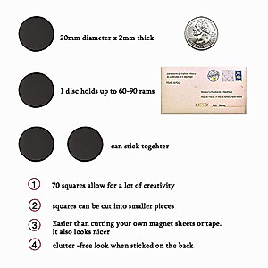 HOUSE AGAIN Round Magnets with Adhesive Backing, Adhesive Magnets for Crafts, Small Sticky Magnetic Dots for DIY Projects, Hanging & Organizing Light Objects, 100 Pcs 20x2mm