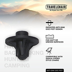 TravelChair Anti-Sink Disc, For Shock Cord Chairs on Soft Surfaces, Set of 4, Black
