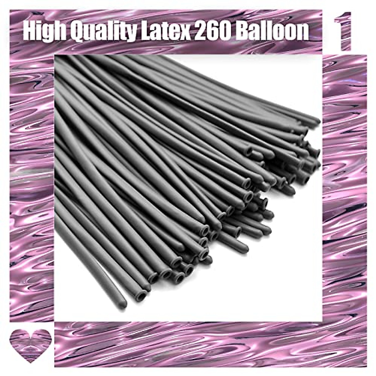 100 Pcs Long Balloons Twisting Balloons DIY 260 Latex Balloon Long Balloons for Birthday Wedding Decor, Party Decoration, Ties Balloons (black)