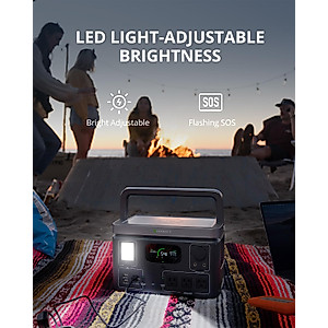 GROWATT Portable Power Station Generators: VITA550 Solar Generator (Solar Panel Optional) with 538Wh LiFePO4 Battery,1 Hour Fast Charging, 600W (1200W Surge) Output for Outdoor Camping/RVs/Home Use