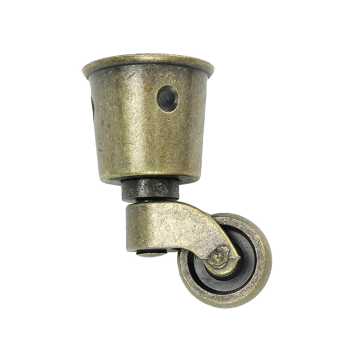 LC LICTOP Eucalyptus Wood Furniture Legs Wood Sofa Legs Replacement Round Gourd Wooden Turned Feet with Caster Wheels Height 120mm/4.72", 4PCS