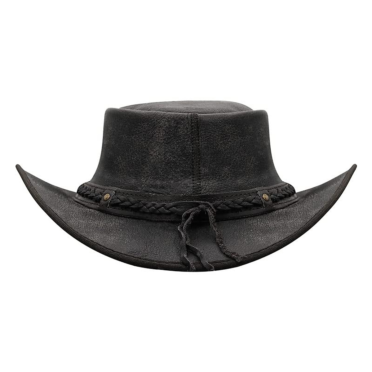 Sidewinder Crushable Cowboy Hat for Men Women Lightweight Handcrafted Western Shapeable Outback Hat Wide Brim Durable Cowgirl Black