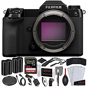 FUJIFILM GFX 50S II Medium Format Mirrorless Camera | Body Only + Rechargeable Battery + SanDisk Memory Card + Photo Starter Kit