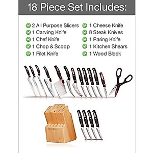 Miracle Blade IV World Class Professional 18 Piece Set and Cutting Board Bundle