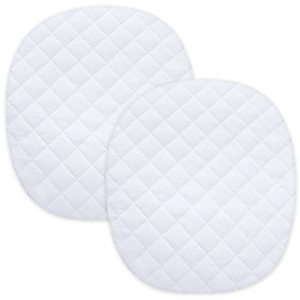 Waterproof Bassinet Mattress Pad Cover Fit for Graco Pack 'n-Play Dome LX Bassinet (not playard), 2 Pack, Ultra Soft Viscose Made from Bamboo Terry Surface, Breathable and Easy Care