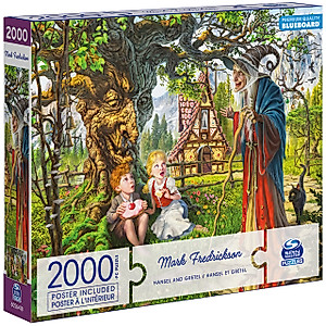 Spin Master Puzzles, Hansel and Gretel 2000-Piece Jigsaw Puzzle Artist Mark Fredrickson Fairytale Funny Cartoon with Poster, for Adults & Kids Ages 12+