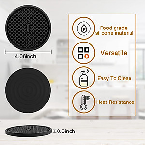 Coasters for Drinks,Black Coasters for Coffee Table -Soft Coasters Set Cup Mat -Coffee Table Coasters for Drinks Absorbent -Kitchen Decor -Coffee Table Decor (Diamond, 2Pack-Black)