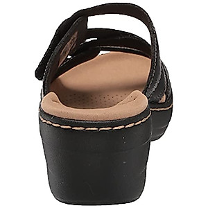 Clarks womens Merliah Karli Sandal, Black Leather, 9 US