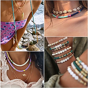 Greentime 8640PCS Clay Beads for Bracelet Making, 48 Colors Flat Round PolymerBeads Spacer Heishi Beads with 312pcs Letter Beads and 535pcs Pendant Charms Kits for Jewelry Marking DIY Crafts