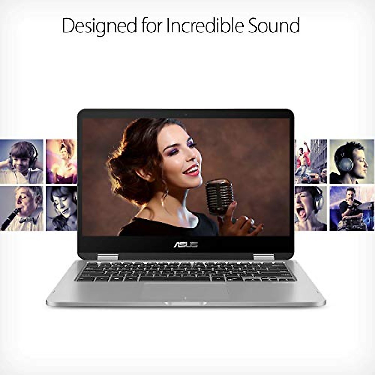 ASUS VivoBook Flip 14 Thin and Light 2-in-1 Laptop, 14” HD Touchscreen, Intel Celeron N4020 Processor, 4GB DDR4, 64GB Storage, Windows 10 Home in S Mode, Light Grey, TPM, Fingerprint, J401MA-DB02