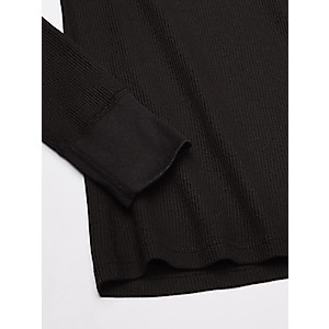 Fruit of the Loom Men's Recycled Waffle Thermal Underwear Crew Top (1 and 2 Packs), Black, Large