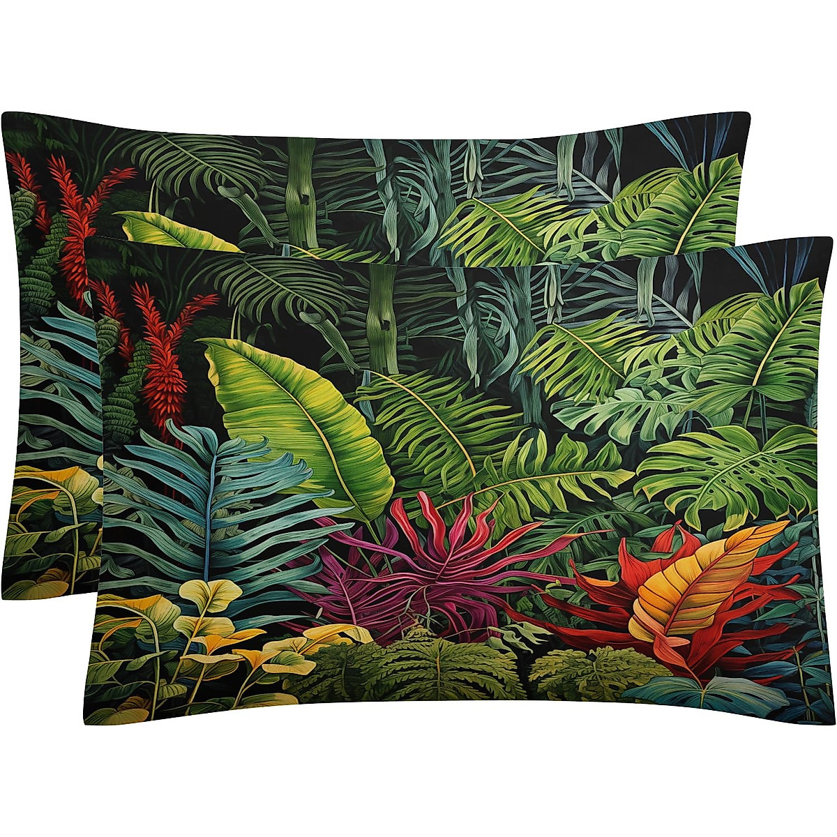 OmErsa Leaf Duvet Cover Cal King Size Set, Tropical Botanical Bedding Bedroom Decor, Comforter Cover & 2 Pillowcases 3 Pieces, Home Collection Quilt Cover