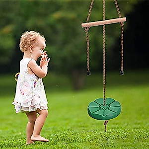 Disc Swing for Kids, Monkey Bar Disc Swing, Disk Swing Seat with Adjustable Rope, Carabiner and Strap, Replacement Swing for Swing Set for Backyard, Tree, Zipline Yuab